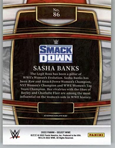 2022 Panini Select WWE #86 Sasha Banks Concourse SmackDown Wrestling Trading Card