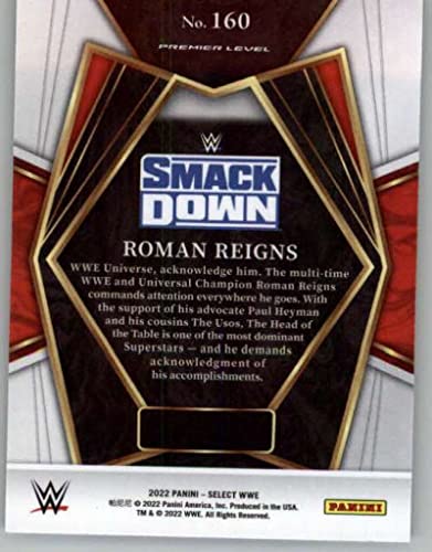 2022 Panini Select WWE #160 Roman Reigns Premier Level SmackDown Wrestling Trading Card