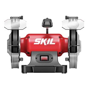 SKIL 3.0 Amp 8 In. Bench Grinder with Built-in Water Cooling Tray & LED Work Light - BI9502-00