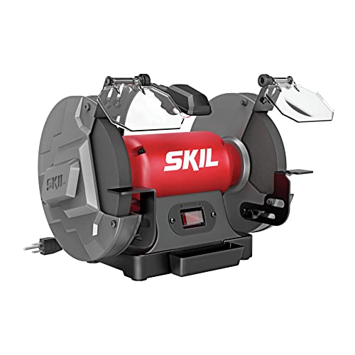 SKIL 3.0 Amp 8 In. Bench Grinder with Built-in Water Cooling Tray & LED Work Light - BI9502-00