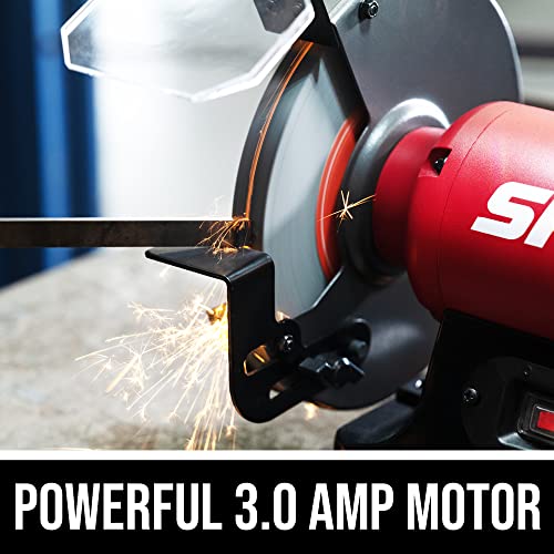 SKIL 3.0 Amp 8 In. Bench Grinder with Built-in Water Cooling Tray & LED Work Light - BI9502-00