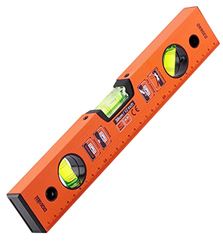 DOWELL 12 Inch Magnetic Spirit Level with Metric Scale, 3 Different Bubbles-45°/90°/180°HY030660