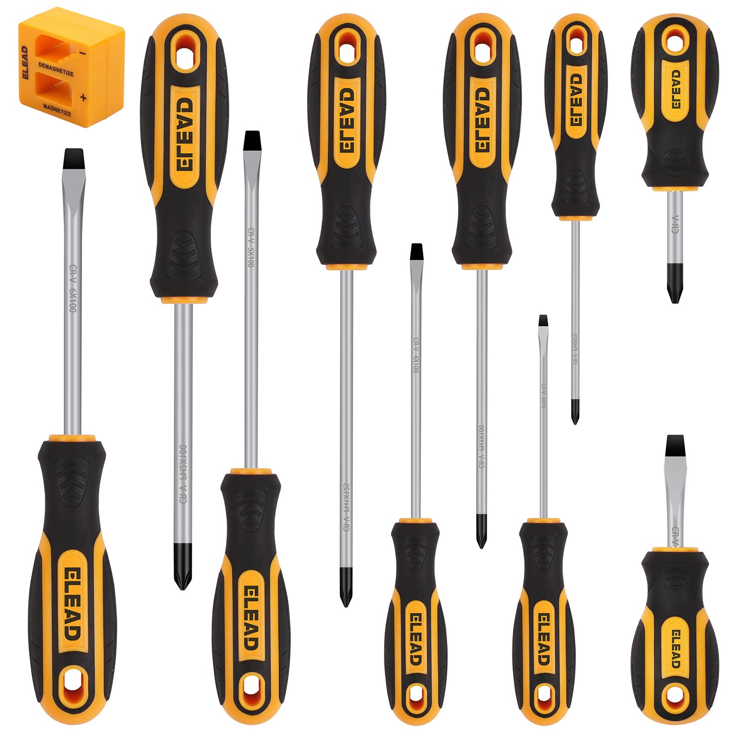 11PCS Screwdriver Set 5 Phillips and 5 Slotted Tips magnetic screwdriver set screw driver work on small screws as well as large. Magnetizer Demagnetizer for Screwdriver Tips Bits and Small Tools