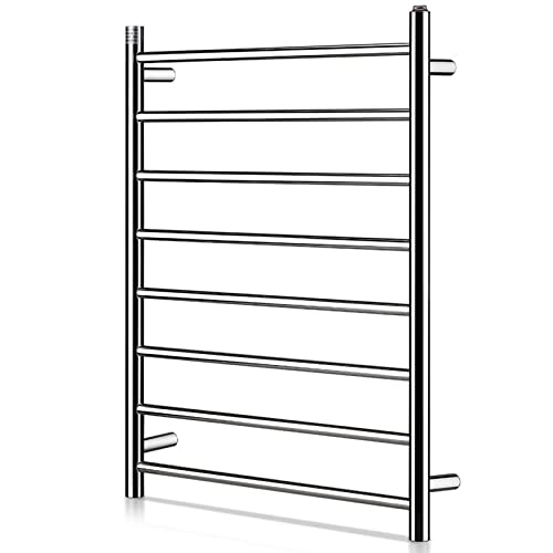 Homeleader 304 Stainless Steel Towel Warmer and Heated Towel Rack, Wall Mounted Towel Drying Rack, 8 Bar