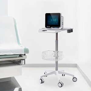 Mobile Trolley Cart Medical Cart with Wheels 33.46 * 43.71inch Height Adjustable Stainless Steel Dental Cart Rolling Desktop Lab Cart with 19.3 * 16.9inch Large Tabletop