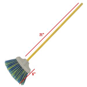 Children's Brooms 27" Long for Kids Sweeping Indoors Outdoors Leaves Wooden Handle (Set of 1)