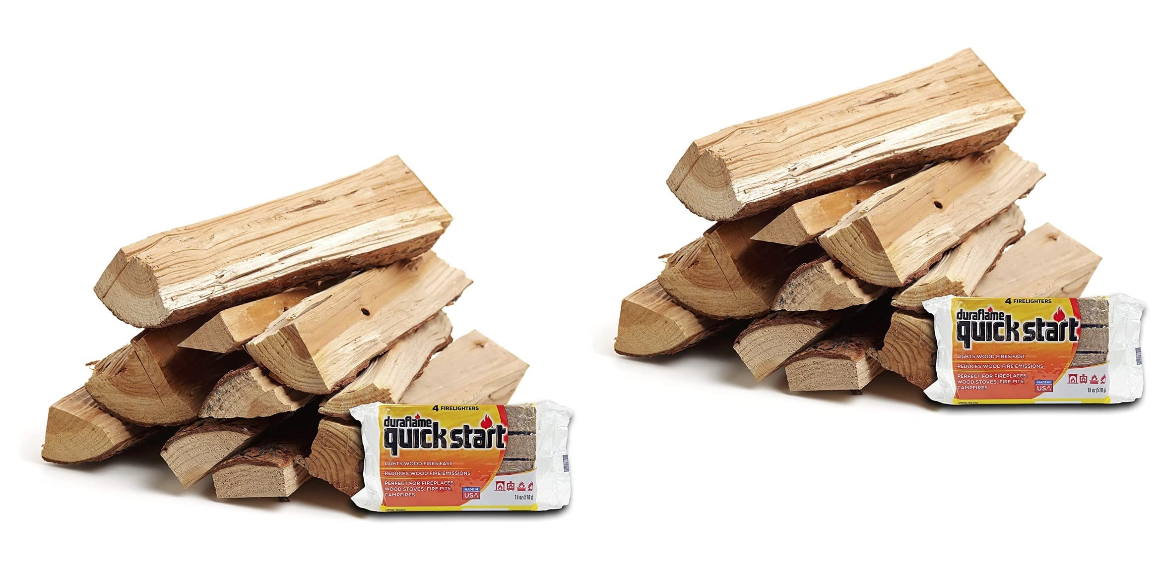 Firewood by Home and Country USA (50 LBS) - Hardwood, Firewood for Outdoor Fire Pits, Fireplaces, Wood Burning Stoves, and Campfires (w/Fire Starter)