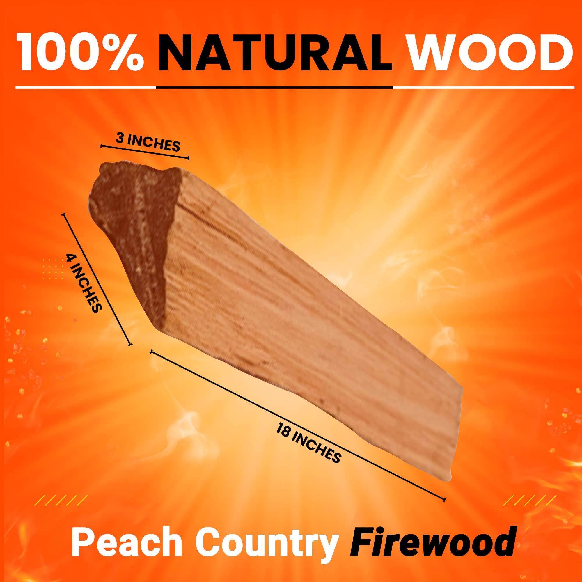 Firewood by Home and Country USA (50 LBS) - Hardwood, Firewood for Outdoor Fire Pits, Fireplaces, Wood Burning Stoves, and Campfires (w/Fire Starter)