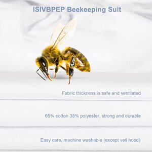 Bee Suits for Men Women,Bee Keeper Suite with Beekeeping Gloves,Beekeeping Suit with Veil Hood,Fully Body Durable Beekeeper Suite,Suitable for Professional Beekeepers and Beginners（L）