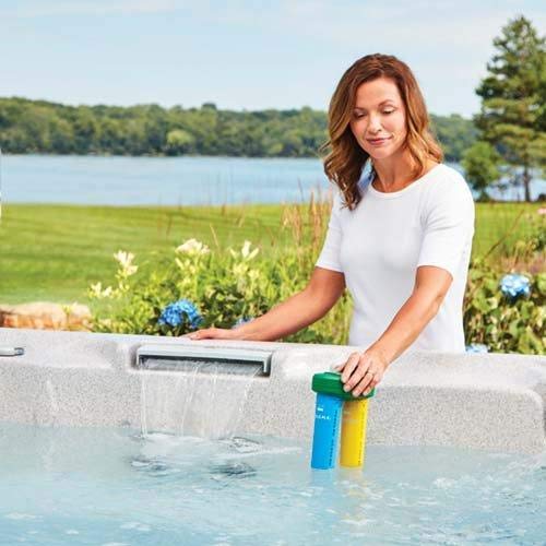 FROG Serene Floating Sanitizing System for Hot Tubs, Quick and Easy Self-Regulating Hot Tub Sanitizer with Bromine and FROG Sanitizing Minerals Kills Bacteria 2 Ways, for Hot Tubs up to 600 gallons