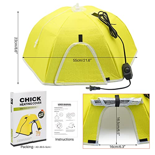 KHEARPSL Chick Brooder Heating Plate Chicken Coop Heater Chick Incubator Breeding Umbrella Poultry Brooder for Chick Duckling Quail Goose Bird Hatchling