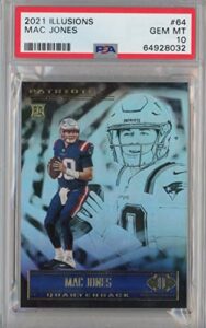 graded 2021 panini illusions mac jones #64 rookie rc football card psa 10 gem mint