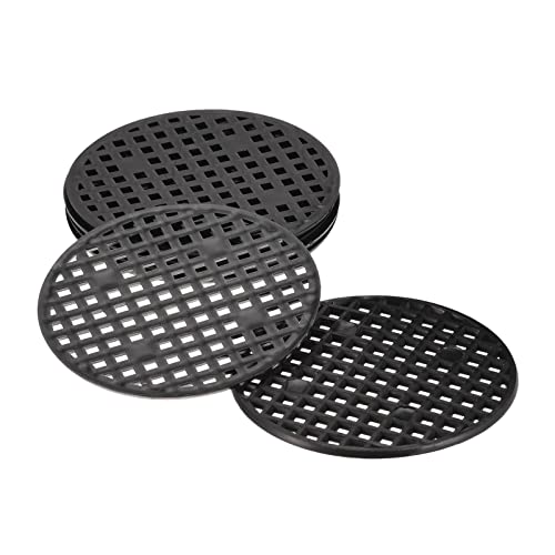 M METERXITY 30 Pack Plant Pot Hole Mesh Pads - Round Rigid Bonsai Flowerpot Drainage Grid Screen Apply to Outdoor/Garden (5.5cm/2 Inch, Black)