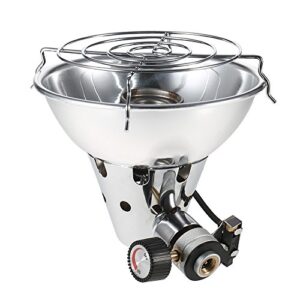 IMEISH Outdoor Portable Piezo Ignition Gas Heater Warmer Heating Stove, SILVER, 5.9 * 5.5in