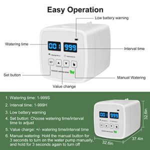 [Upgraded Pump] Automatic Drip Irrigation Kit, Houseplants Self Watering Devices, Indoor Irrigation System for 10 Potted Plants with 999-Hours 5V USB Programmable Timer for Vacation Plants Watering