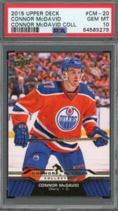 connor mcdavid 2015 upper deck hockey rookie card rc #cm-20 graded psa 10