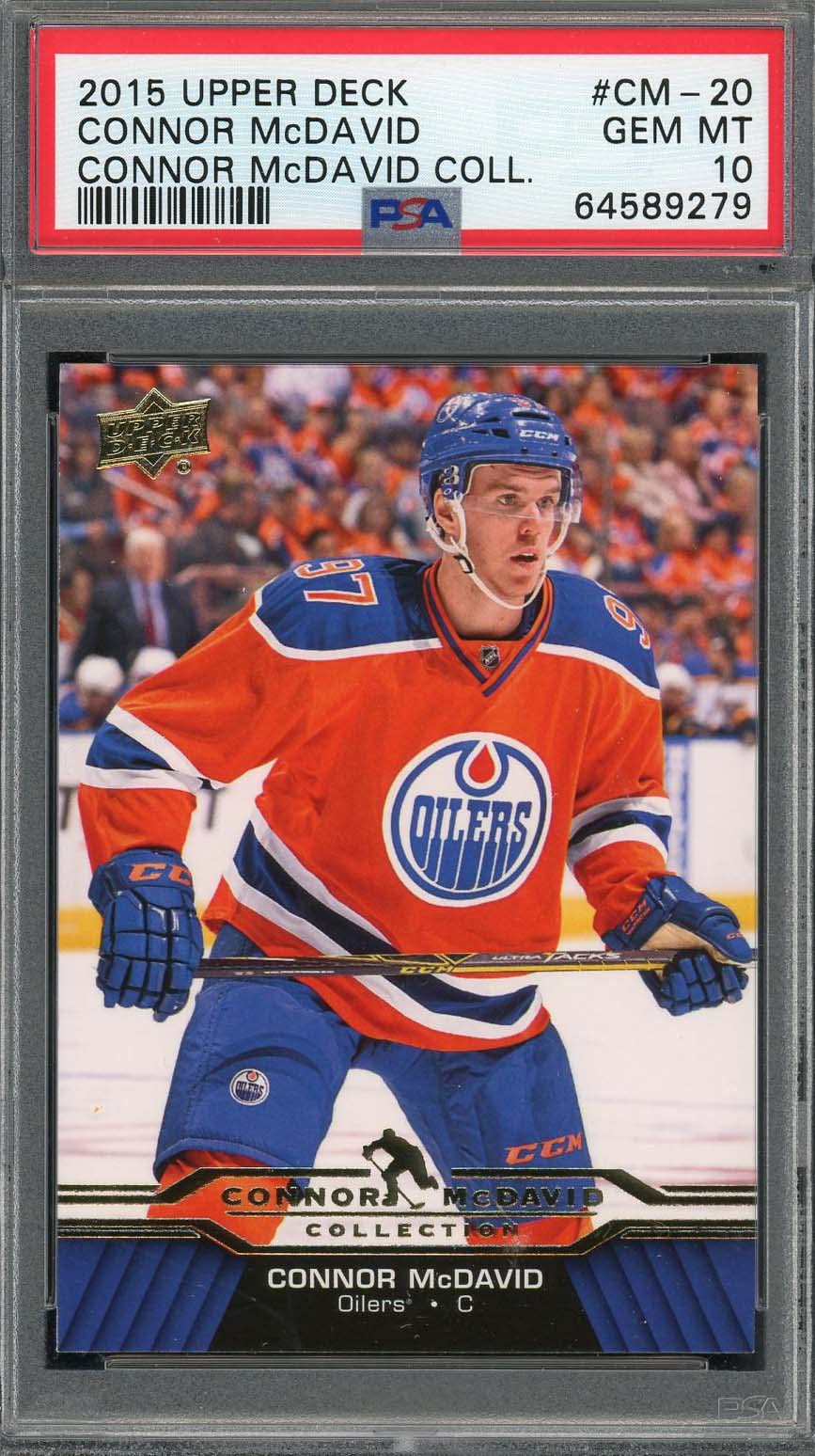 Connor McDavid 2015 Upper Deck Hockey Rookie Card RC #CM-20 Graded PSA 10