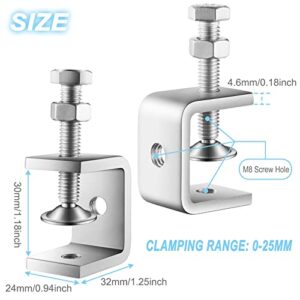 10 Pcs 304 Stainless Steel C Clamp Mini Tiger Clamp 1Inch Heavy Duty Metal U Clamps with Stable Wide Jaw Opening for Mounting Metal Working Woodworking(10 Pcs, 1 3/16 Inch)