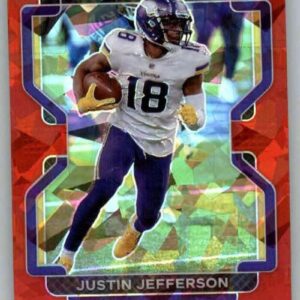 2021 Panini Prizm Prizm Red Ice #125 Justin Jefferson Minnesota Vikings NFL Football Trading Card