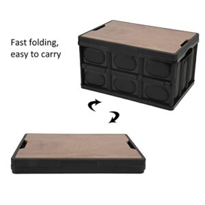 Folding Storage Box, 30L Removable Multifunctional Outdoor Storage Box for Outdoor(Black)