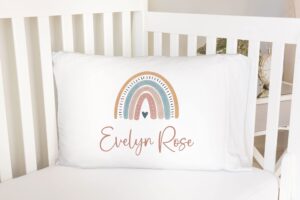 boho rainbow standard pillowcase | personalized pillow cover | girls room decor | nursery decor (one pillowcase)