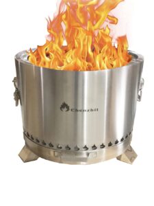 chenzhit 15x16.5 inch 304 stainless steel smokeless fire pit for outdoor fireplace