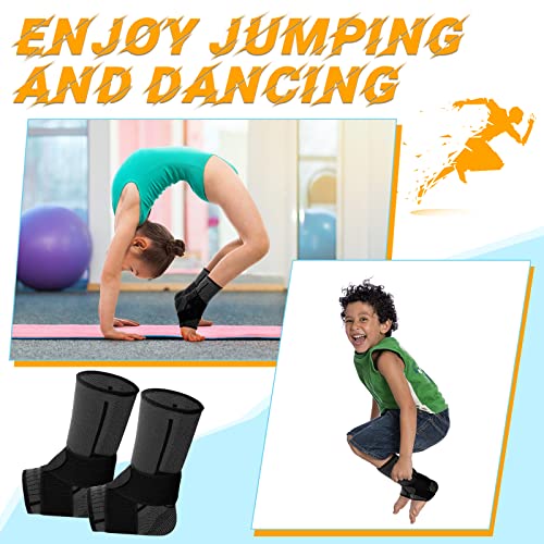 Tarpop 1 Pair Ankle Brace for Kids Compression Ankle Sleeves Adjustable Foot Support Brace Elastic Ankle Guard for Children Boys Girls Sports Running Jogging Dance Fitness Gymnastics (Small)