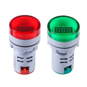 diann 2pcs ac voltage display ac 60-500v digital voltmeter led display voltage meter monitor 110v 220v detetor red green