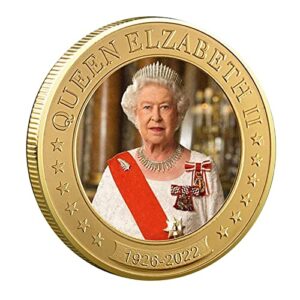 naysku queen elizabeth ii commemorative, 1926-2022 queen of england collection souvenir coin, uncirculated coin in memory of her majesty of the united kingdom souvenir memorabilia souvenir gifts