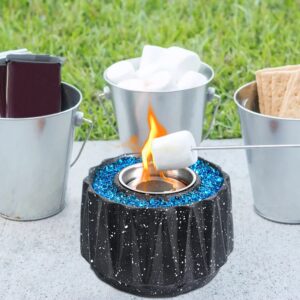 STYDDI Tabletop Fire Pit Bowl, Portable Fire Pit, Mini Fire Pit, Concrete Small Fire Pit, Table Top Rubbing Alcohol Fire Pit Perfect for Indoor, Outdoor, Roasting Marshmallows, S'Mores