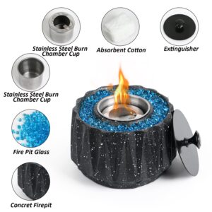 STYDDI Tabletop Fire Pit Bowl, Portable Fire Pit, Mini Fire Pit, Concrete Small Fire Pit, Table Top Rubbing Alcohol Fire Pit Perfect for Indoor, Outdoor, Roasting Marshmallows, S'Mores