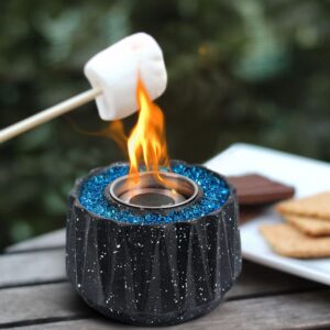 STYDDI Tabletop Fire Pit Bowl, Portable Fire Pit, Mini Fire Pit, Concrete Small Fire Pit, Table Top Rubbing Alcohol Fire Pit Perfect for Indoor, Outdoor, Roasting Marshmallows, S'Mores