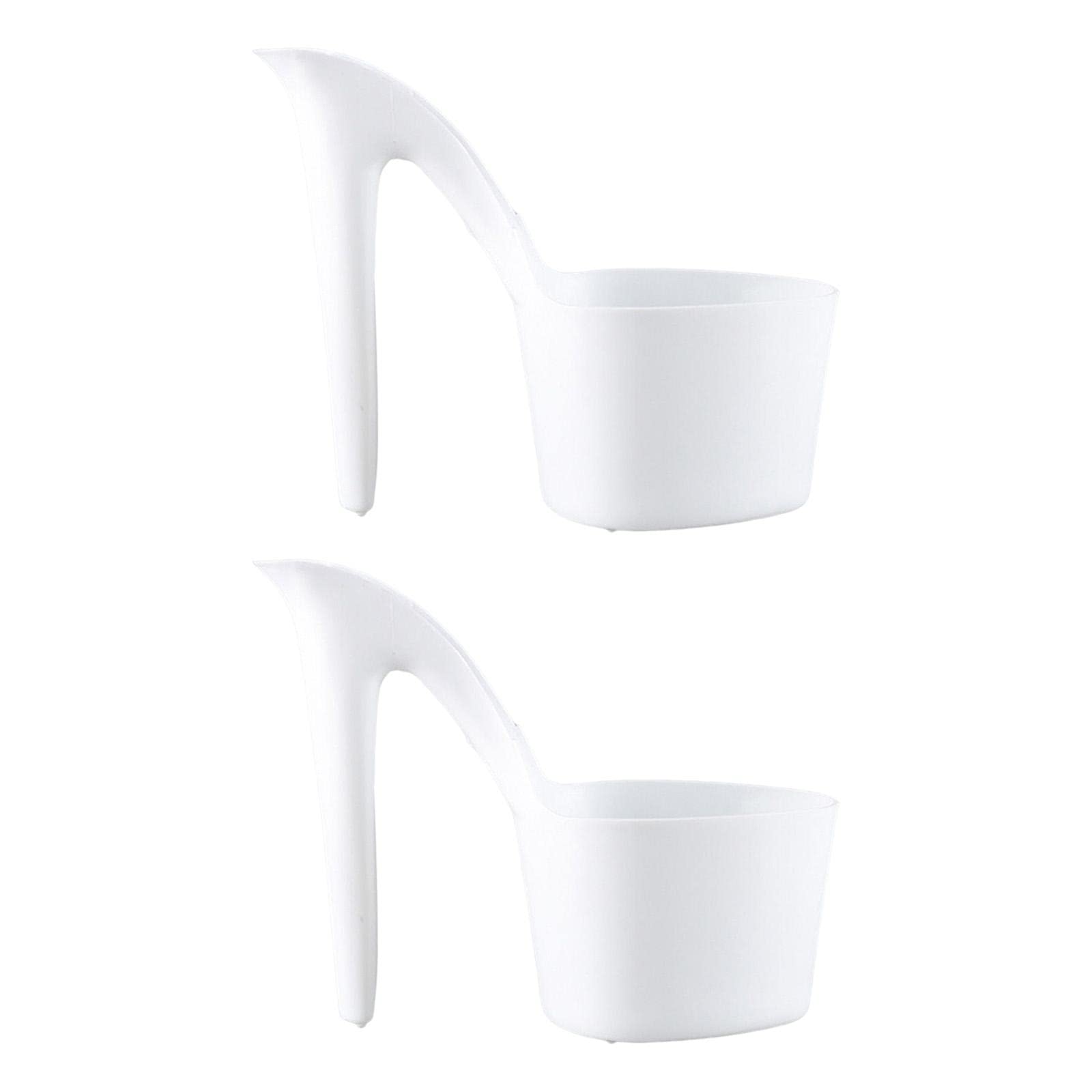 Bothyi Flower Pot High Heel Shaped Home Decor Lady Shoe Shape Indoor Outdoor Table Ornaments Planter Nursery Pot Flower Pots Lightweight Bonsai Pot, White