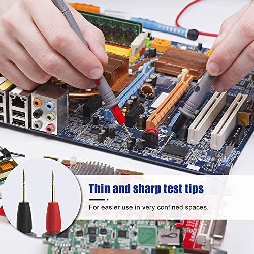 PT1005 1000V 10A Multimeter Test Leads Multimeter Test Pin Universal Digital Multimeter Probe Test Leads Pin Needle Tip Multi Meter Test Fixture Lead Probe Wire Pen Cable Crocodile Clips Test Leads