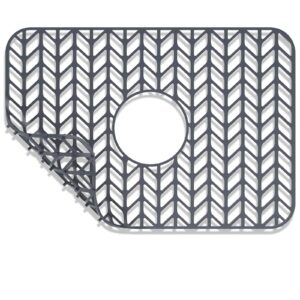 awoke sink protectors for kitchen sink | 18.2"x 12.5" kitchen sink mats for bottom of kitchen sink | sink inserts for kitchen sink of stainless steel sink | center drain (grey)