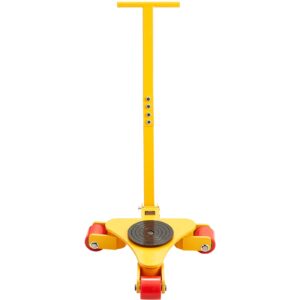 VEVOR Machinery Skate Dolly, 6614 LBS/3T Industrial Machinery Mover with Handle, Carbon Steel Machinery Moving Skate with 3 360° Swivel PU Wheels, 360° Rotation Non-Slip Cap for Warehouse, Workshop