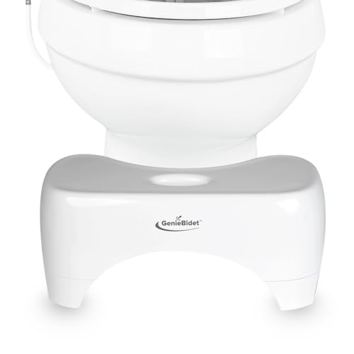 GenieBidet 7" Toilet Stool, Portable Poop Stool-350 lbs Weight, Anti-Slip Bathroom Stool for Kids & Adults, Plastic Toilet Assistance Step Stool