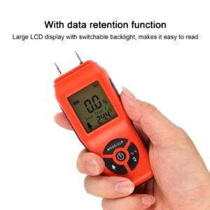 Digital Moisture Detector, Backlit LCD Display Wood Moisture Meter for Drywall and Wood for Carpenters and Homeowners for Wood Building Material