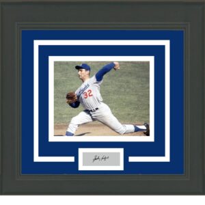 framed sandy koufax facsimile laser engraved signature auto los angeles dodgers 15x16 baseball photo