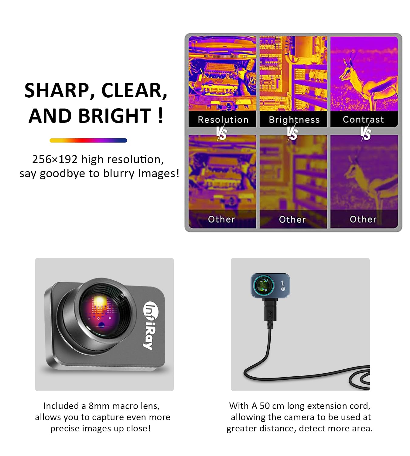 (Android Only) InfiRay Xinfrared P2 Pro Thermal Camera with Magnetic Macro Lens for Android Type-C Smartphones, 9g Fully Metal Body, 25Hz 256X192 Resolution, Support Android 9.0 and Above, (T2 Pro)