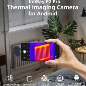 (Android Only) InfiRay Xinfrared P2 Pro Thermal Camera with Magnetic Macro Lens for Android Type-C Smartphones, 9g Fully Metal Body, 25Hz 256X192 Resolution, Support Android 9.0 and Above, (T2 Pro)