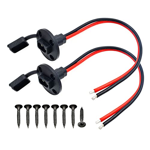 2 Pack 11.8inch 10AWG SAE Power Socket Sidewall Port Cable with 8 Mounting Screws Compatible with Solar Generator