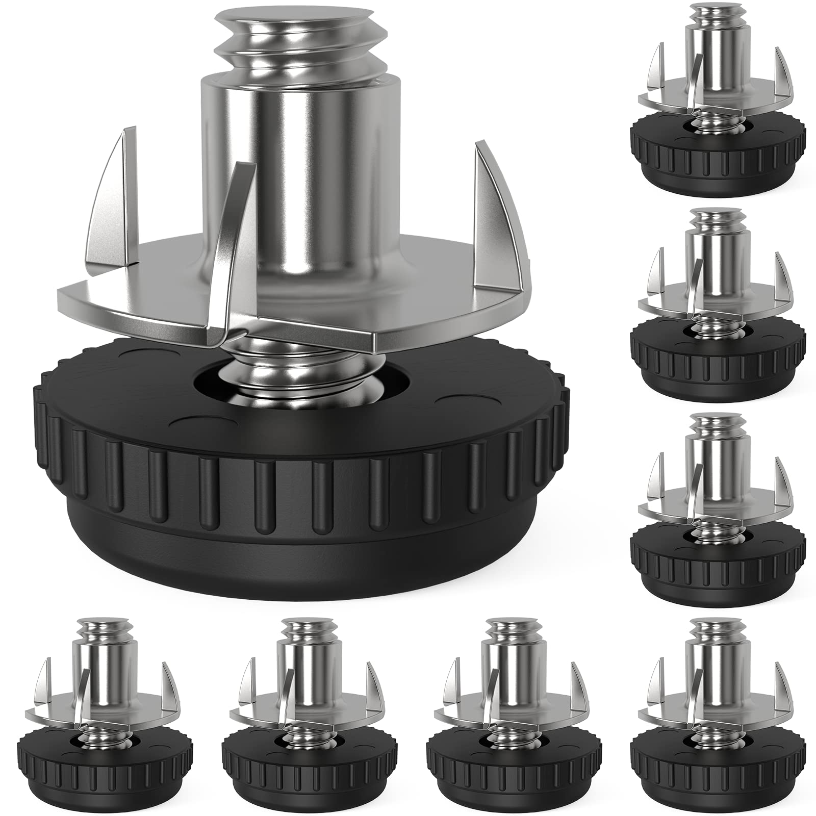 KOMOHOM 8 Pack 5/16-18 Stainless Steel Screw-in Furniture Levelers, Adjustable Furniture Levelers Screw in Threaded,T- Nut Kit Threaded Leveling Feet Glides for Table, Chair, Furniture Legs