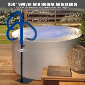 Hot Tub Handrail 57"H Spa Safety Handrail Pivots 360 to Accommodate Entering and Exiting The Spa /600LBS Capacity /Slide-Under Base