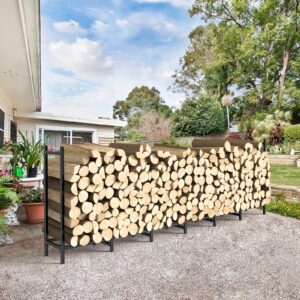 LIANTRAL Firewood Rack Outdoor 8-ft Heavy Duty Firewood Rack Stand Log Holder Fireplace Wood Storage Stacker Outside