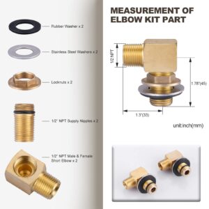 2PCS Installation Kit Commercial Faucet, iVIGA Wall Mounting Faucets Installation kit Replacement 1/2" NPT, Back Splash Mount Set Connector Adapter for Stainless Steel Commercial Prep & Utility Sink