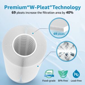 AQUACREST FXHSC Whole House Water Filter, Replacement for GE FXHSC, GXWH40L, GXWH35F, American Plumber W50PEHD, W10-PR, Culligan R50-BBSA, 5 Micron, 10" x 4.5", High Flow Sediment Filters, Pack of 5