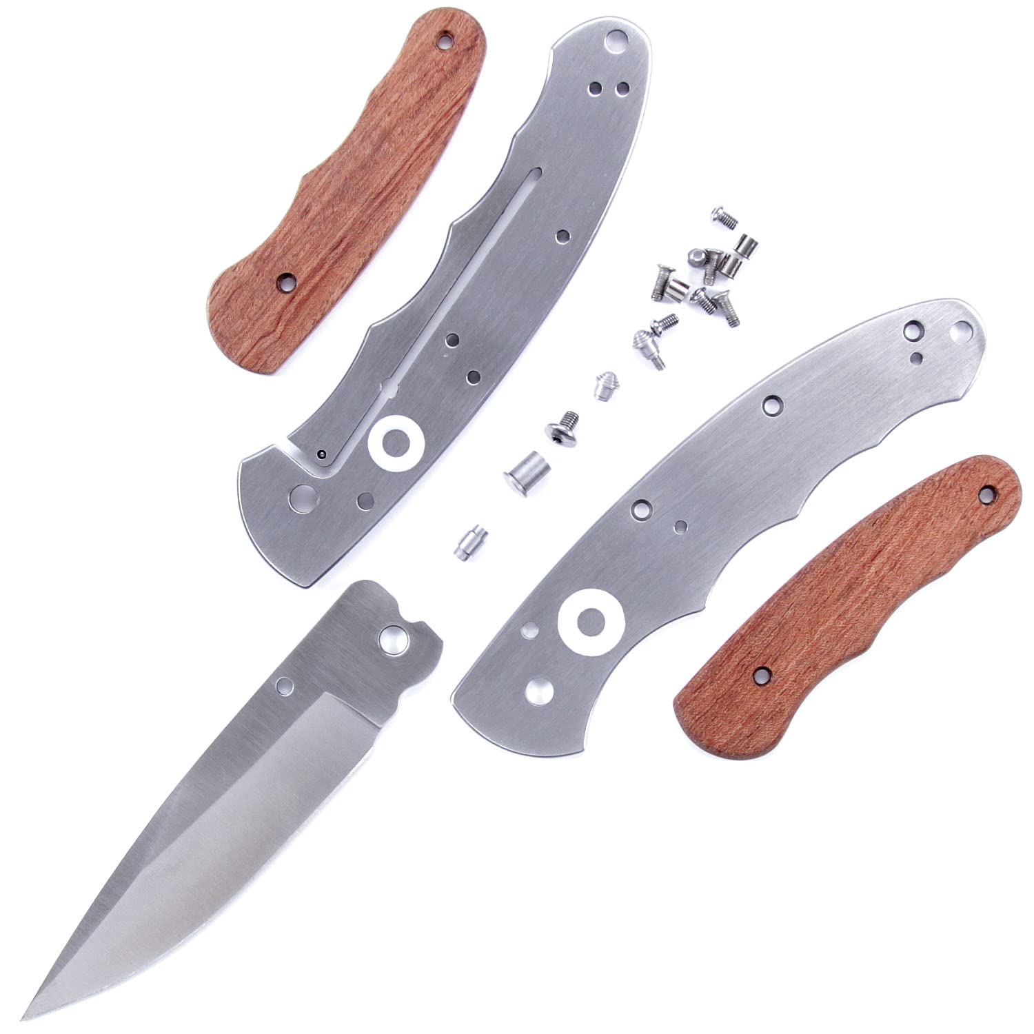 EZSMITH Bull Shark Knife Kit - Framelock Folding Knife Design - (All Parts Included) - (with Bubinga Wood Handles) - (Gift Boxed) - (USA Design)