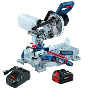 bosch gcm18v-07sn14 profactor™ 18v 7-1/4 in. single-bevel slide miter saw kit with (1) core18v 8 ah high power battery