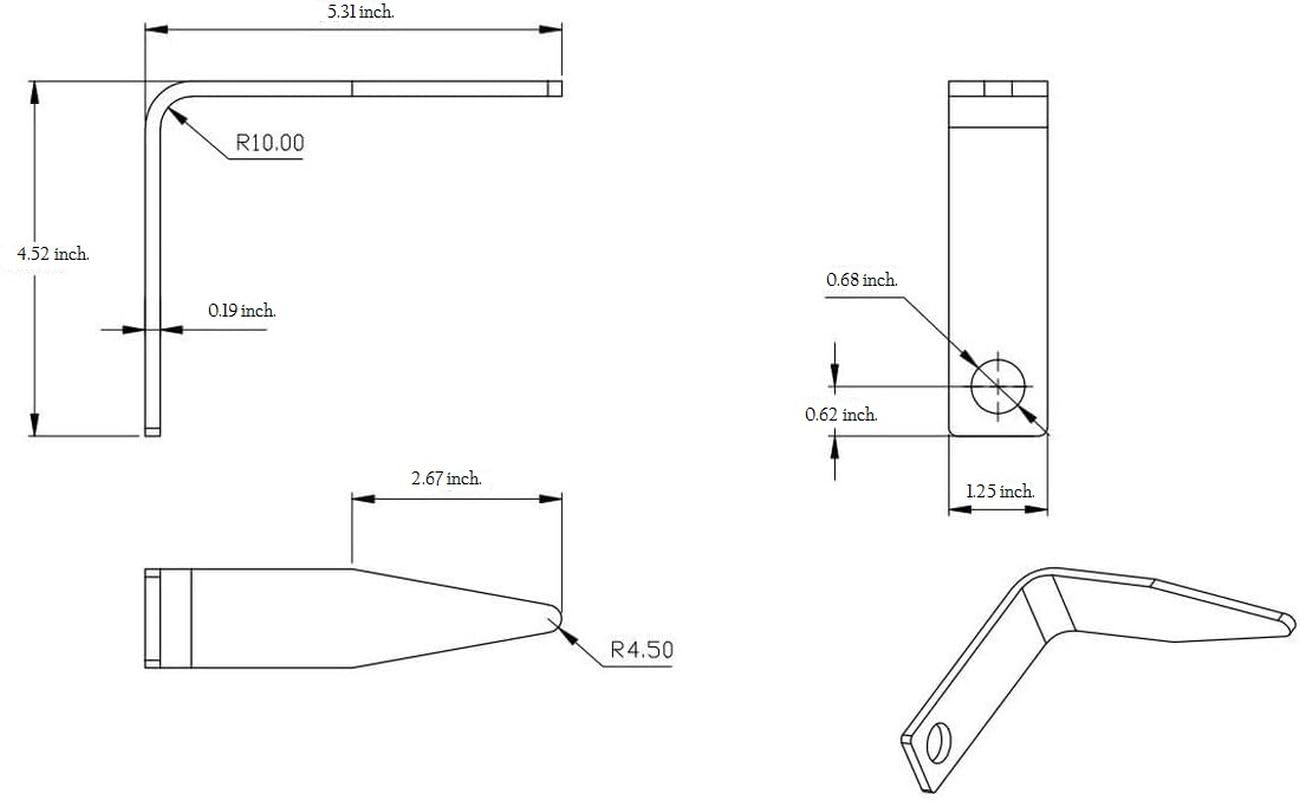 Zeluga ZL165 3/8in. L-Shaped Large Rafter Hook for Nail Guns with 3/8in. NPT Air Fitting with Teeth Washer and Flat Washers